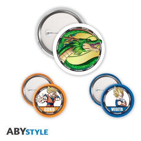 DRAGON BALL - Badge Pack - DBZ/Goku, Vegeta & Shenron X4 - Abysse Corp