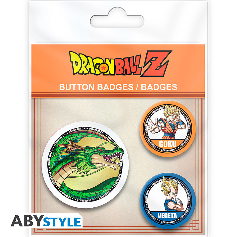 DRAGON BALL - Badge Pack - DBZ/Goku, Vegeta & Shenron X4 - Abysse Corp